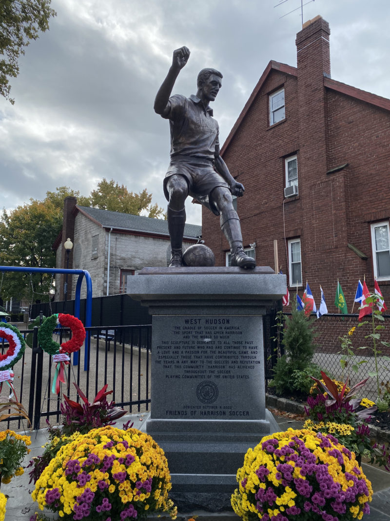 A soccer sculpture in Harrison – Society for American Soccer History